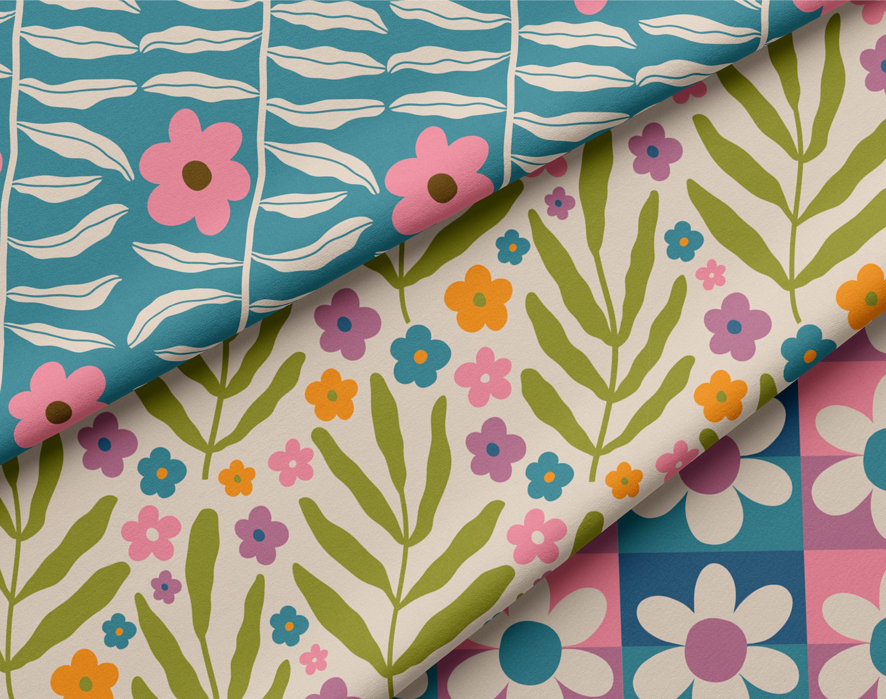 50 Groovy Flower Digital Papers, Retro Seamless Pattern,70s 60s Vintage ...