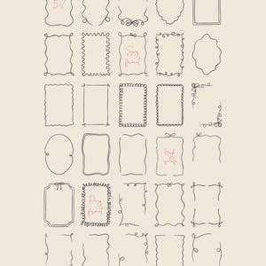 Whimsical Frames & Bows Clipart | Wavy Squiggle Invitation Frame | Hand ...