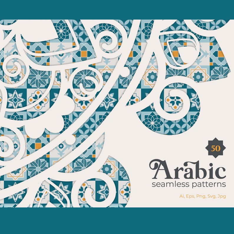 50 Arabic Tale Digital Paper Pack, Gold Arabic Scrapbook Paper Png ...