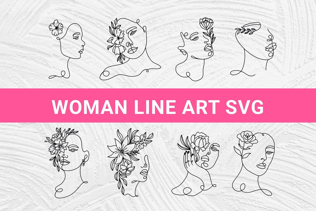 Woman Svg Bundle, Line Art Svg, Female Svg, Silhoueette Svg, Floral Svg ...