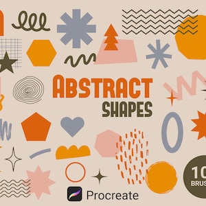 100 Procreate Geometric Simple Stamps Shape Brushes Abstract - Etsy