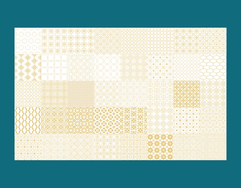 Arabic Seamless Patterns: Gold Arab Tile, Islamic Motifs (digital ...