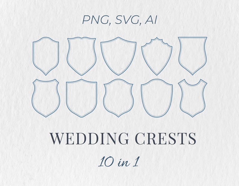 Elegant Wedding Crest Clipart: Vintage Shield Monogram (digital ...
