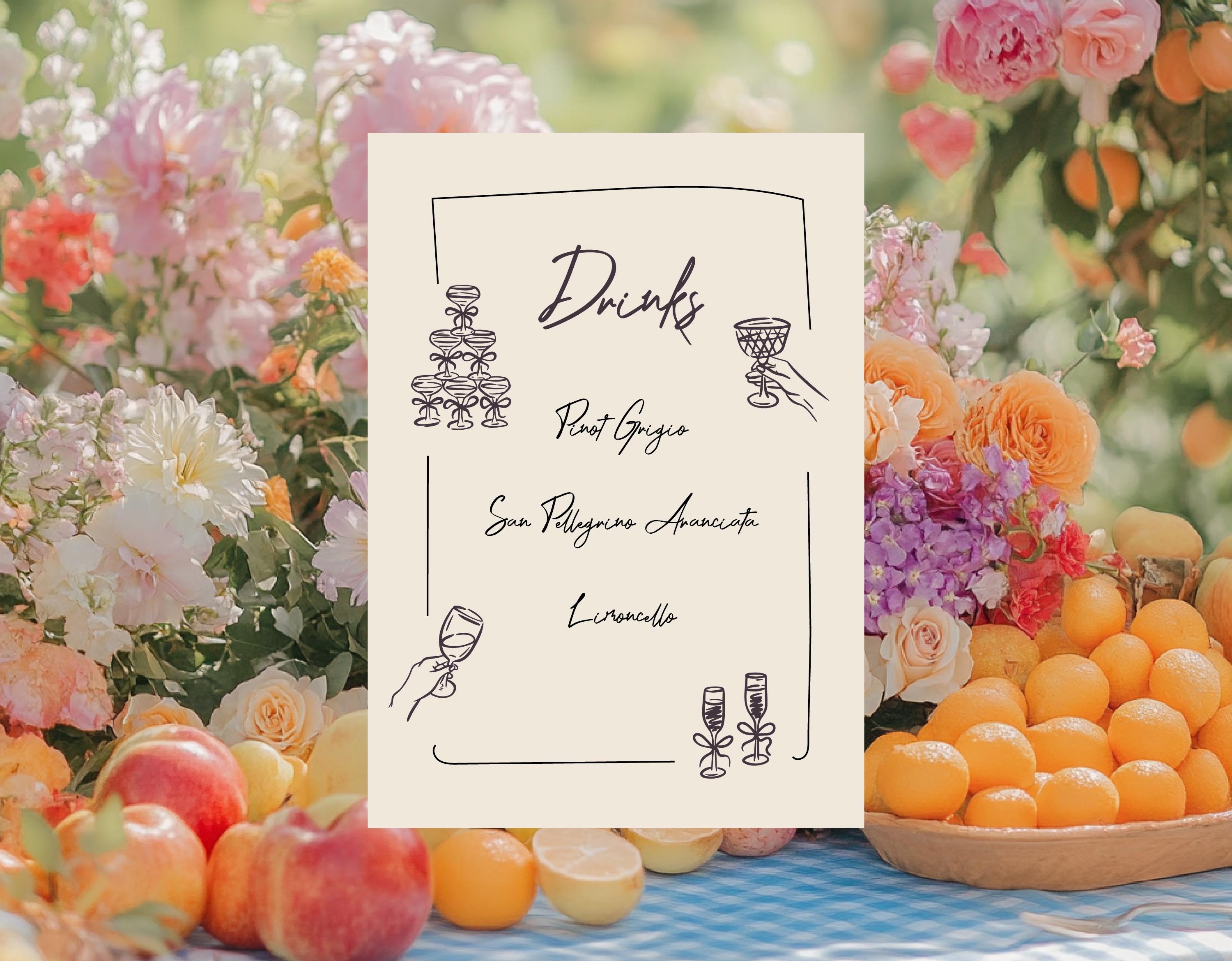 Wedding Clipart | Hand-drawn Italian SVG & PNG | Champagne Tower ...