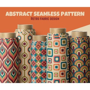 Mid Century Digital Papers, Retro Seamless Pattern, 50s 60s Vintage ...