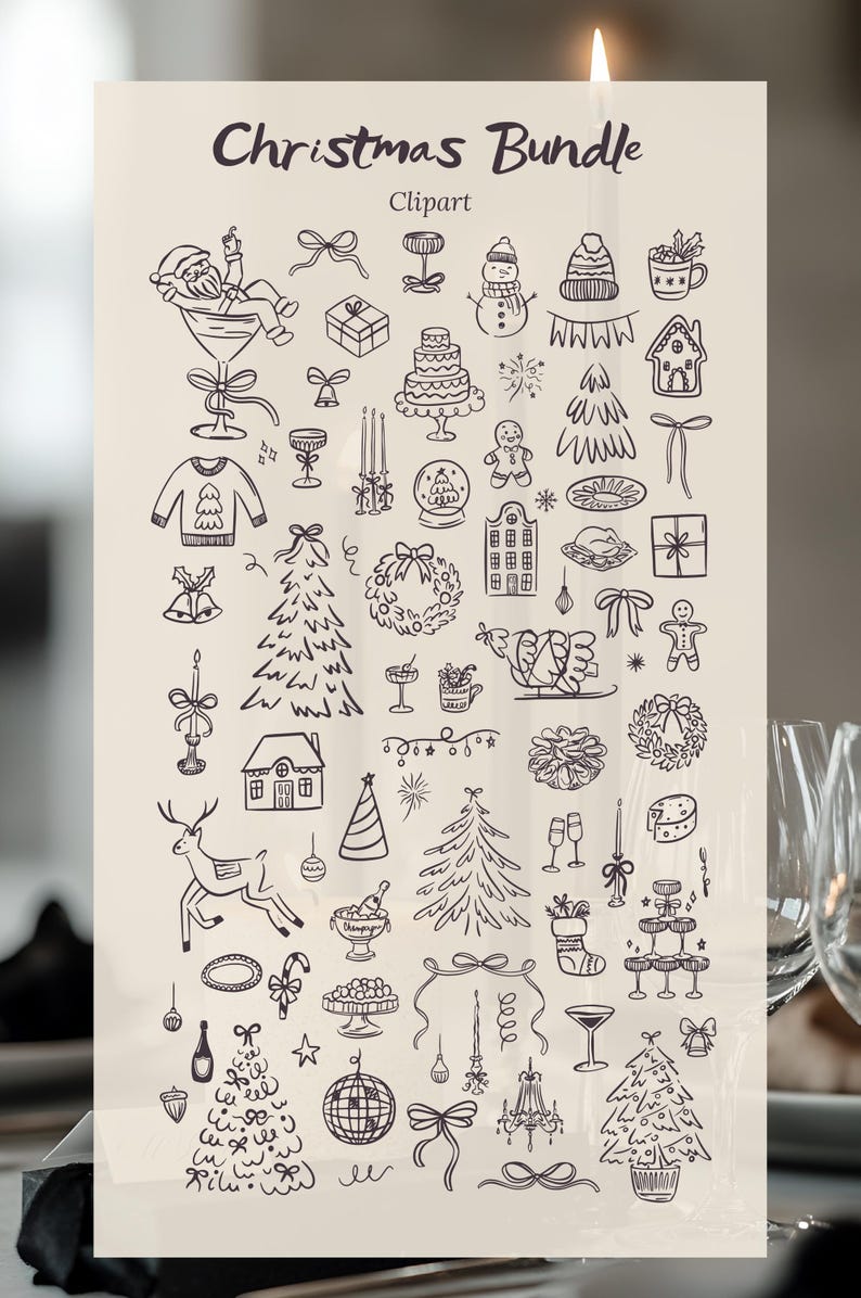 Christmas Clipart & Whimsical Borders | Festive Holiday SVG and PNG ...