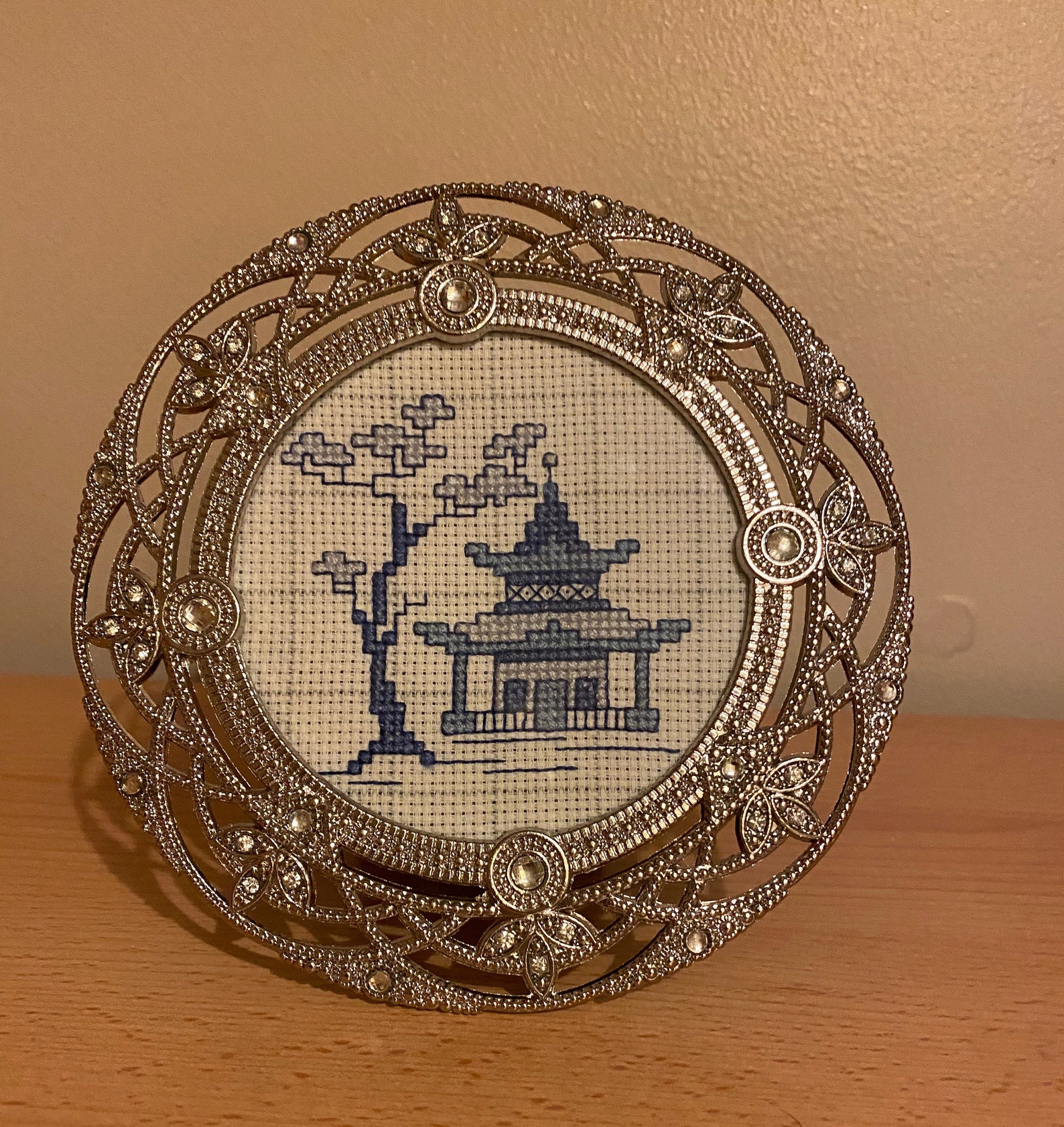 Oriental Chinese Temple. Crossstitch Chinese Temple. - Etsy