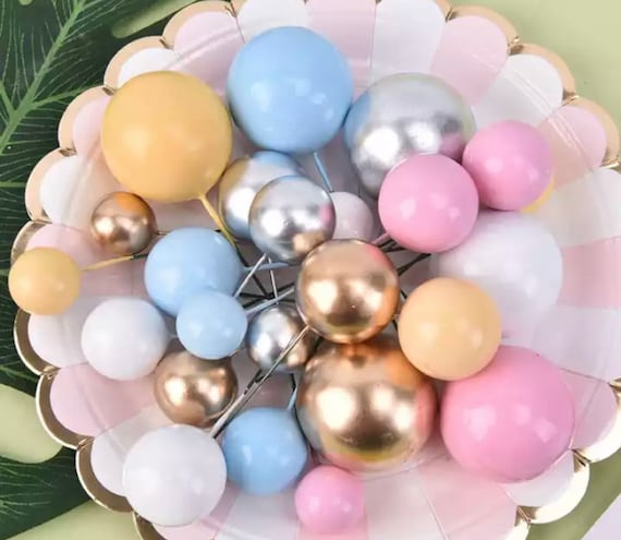 Gold Decorative Balls-silver Decorative Balls-golden Ball Cake - Etsy