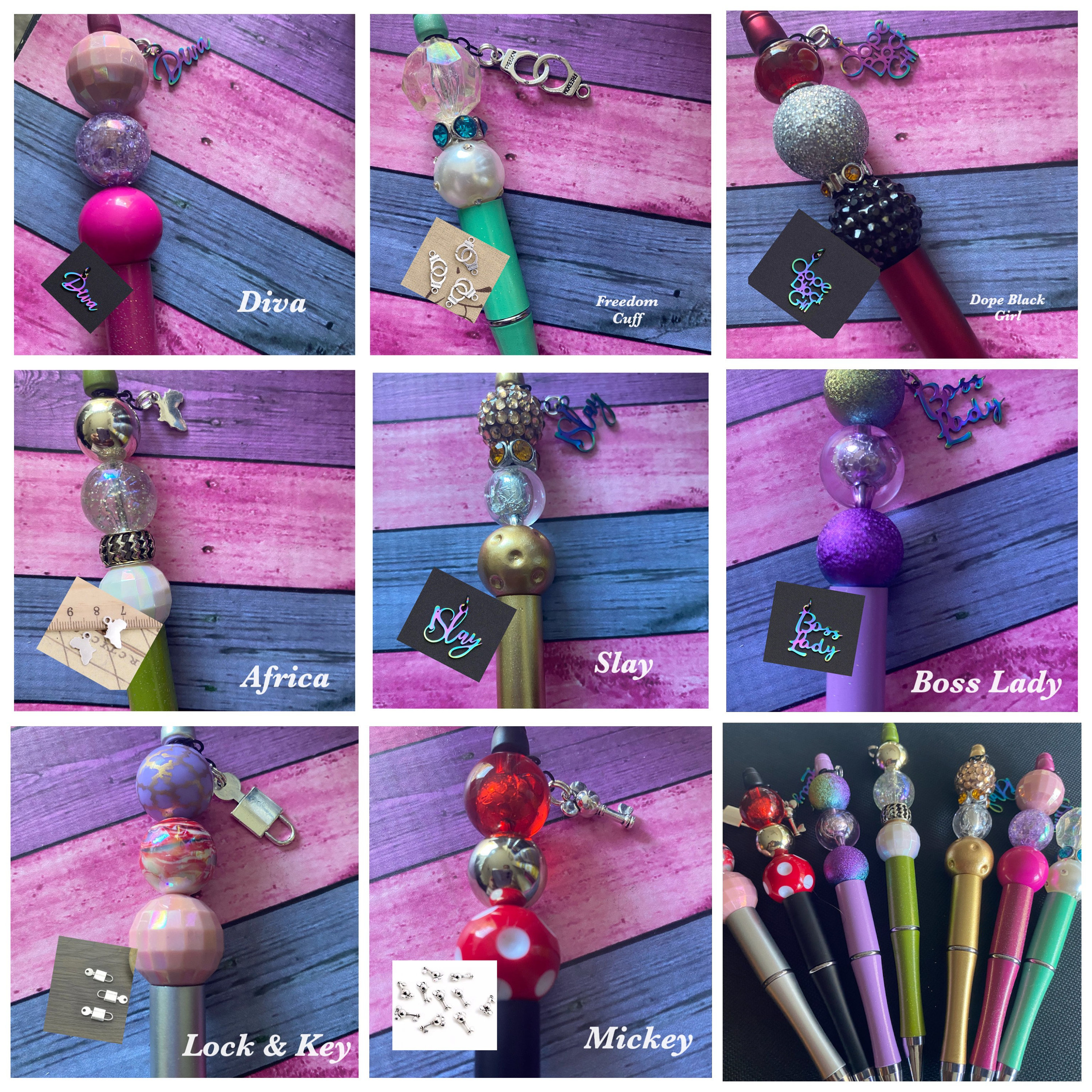 Beadable Pens-custom Ink Pens-personalized Pens-charm | Etsy