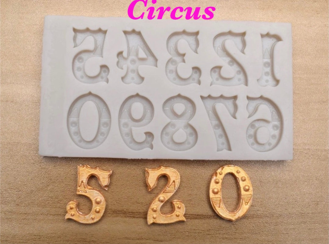 Old English Number - Circus Number Mold - Number Silicone Mold ...