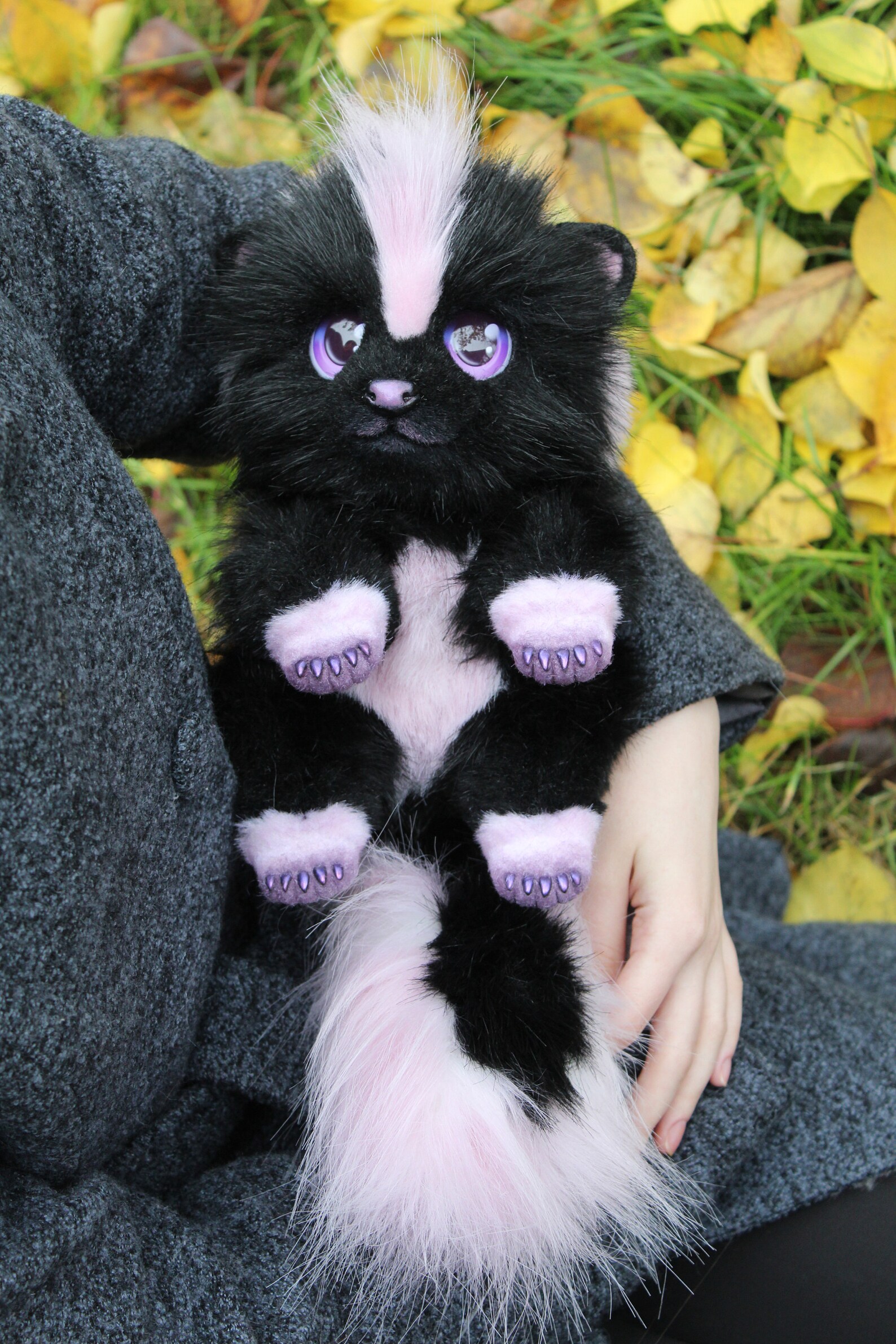 Baby Skunk Cub Forest Animal Doll Stuffed Plush Art Toy TO - Etsy