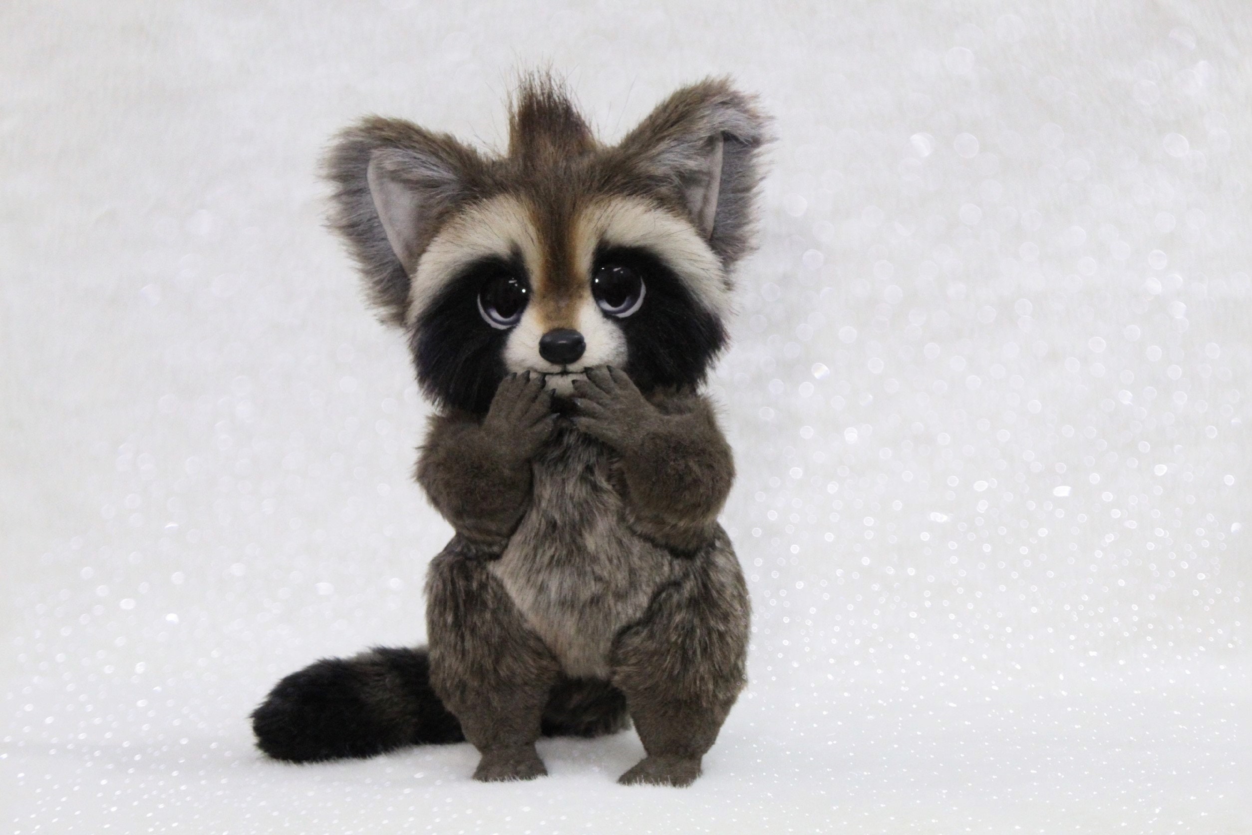 Baby raccoon plush soft animal toy | Etsy