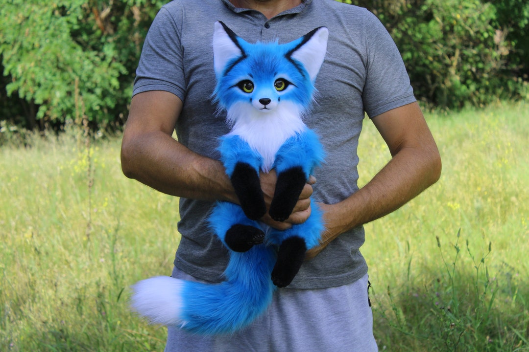 Pre-order Blue Fox Poseable Art Doll Plush Animal - Etsy