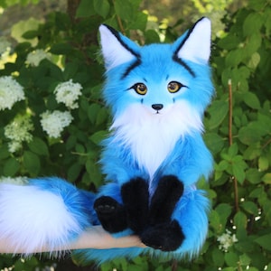 Pre-order Blue Fox Poseable Art Doll Plush Animal - Etsy