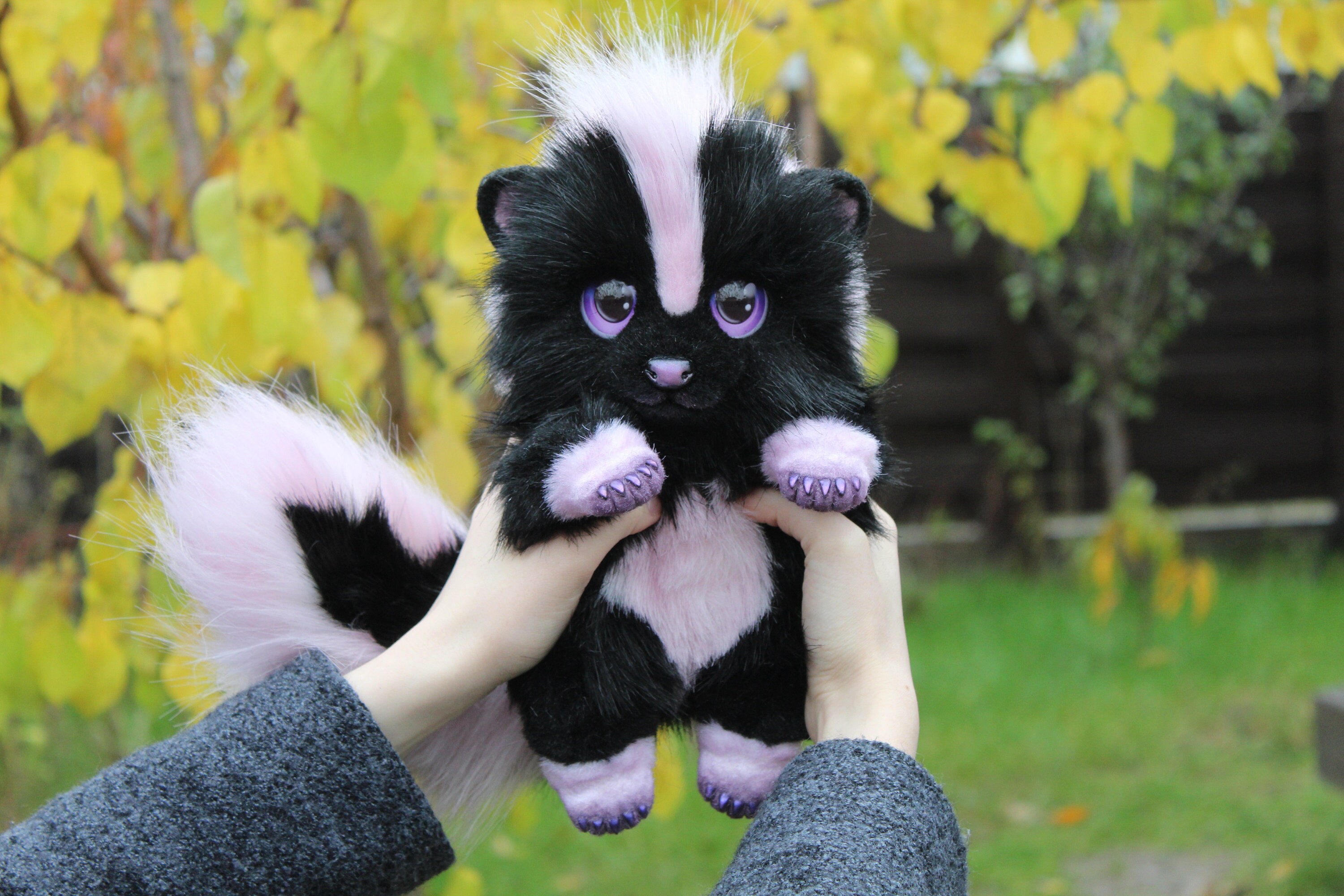 Baby Skunk Cub Forest Animal Doll Stuffed Plush Art Toy TO - Etsy