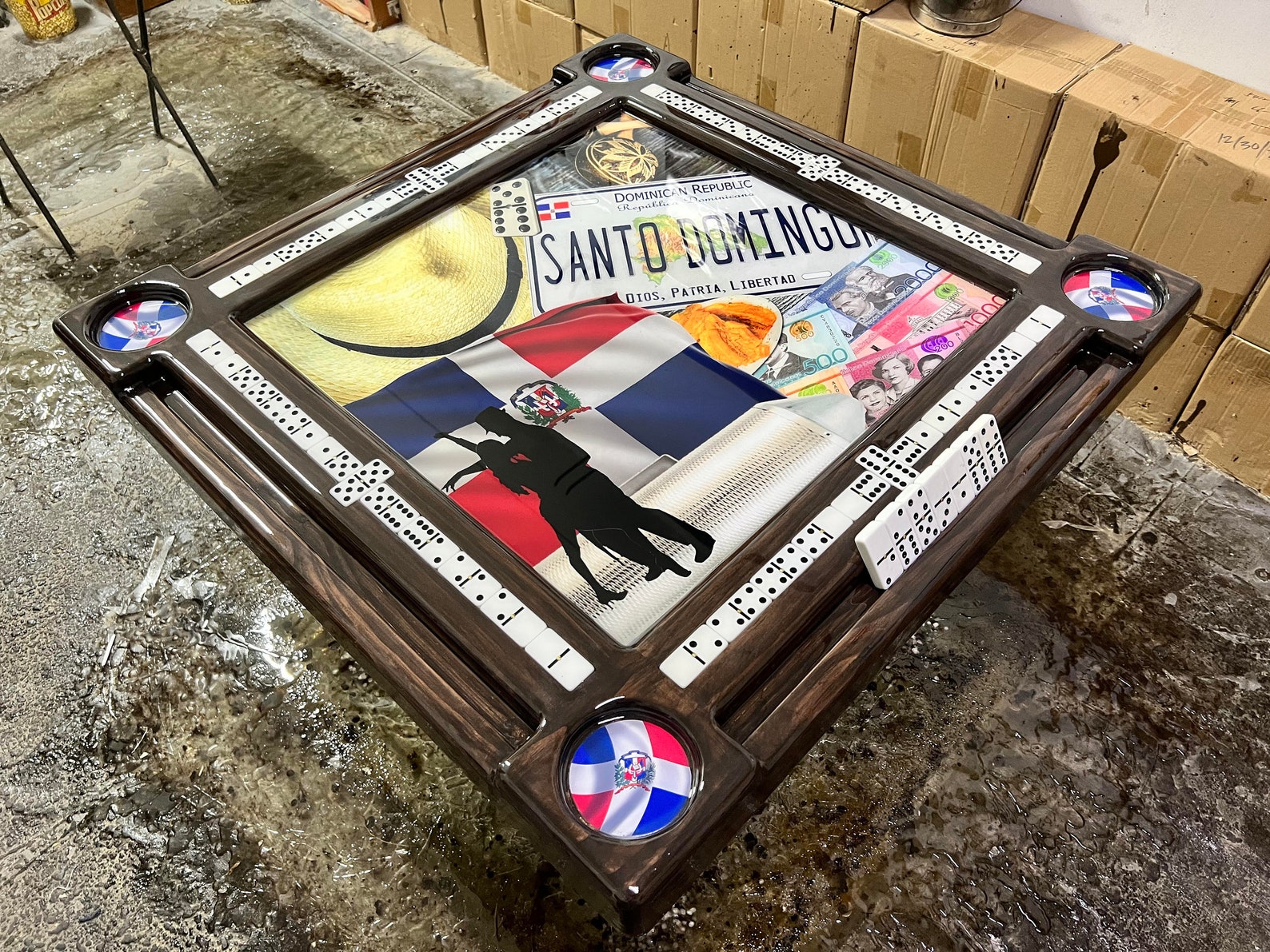 Dominican Republic Collage Domino Table by Domino Tables by Art - Etsy
