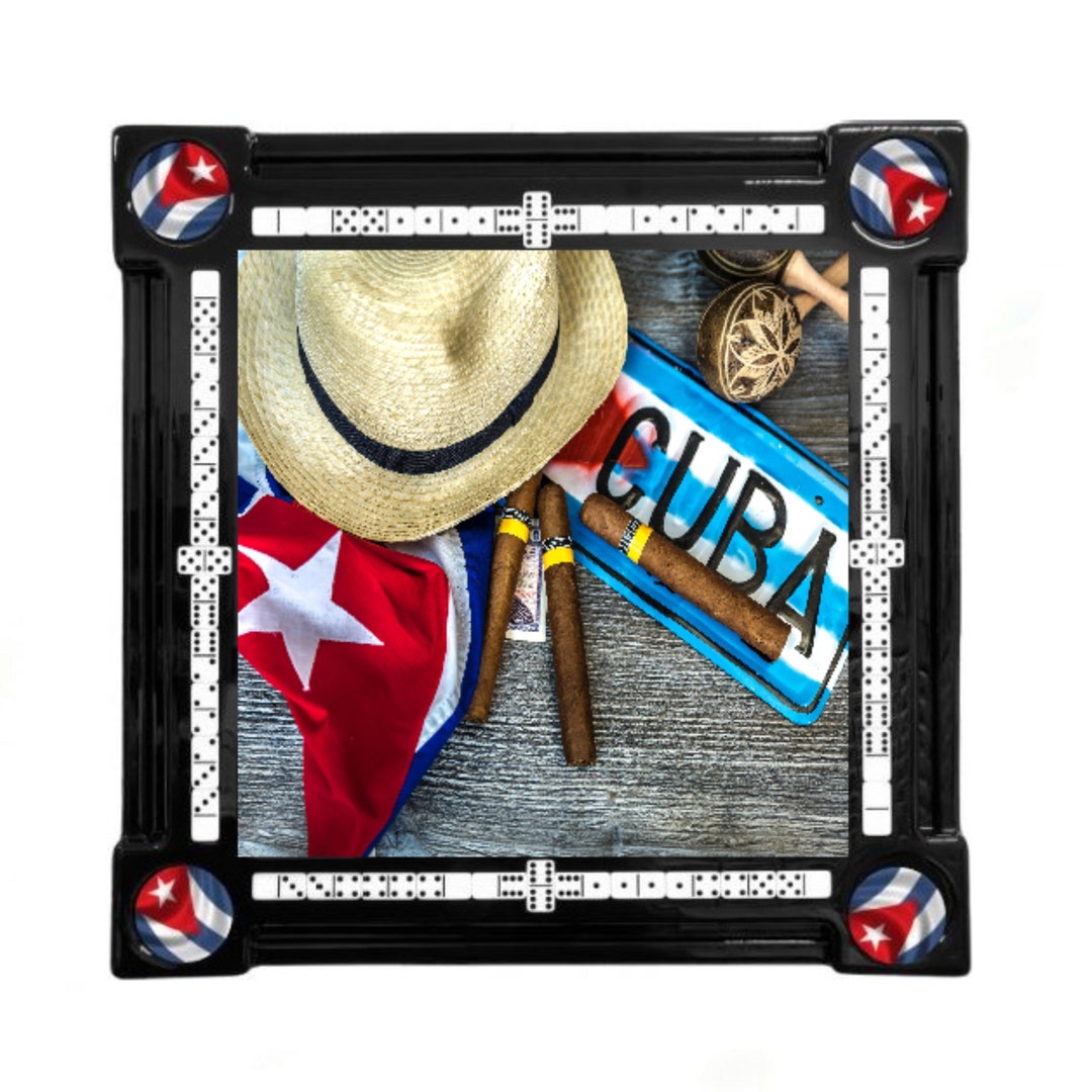 MADE IN USA Cuban Collage Black Frame Domino Table by Domino Tables by ...