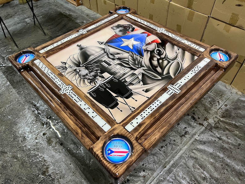 Puerto Rican Collage Domino Table by Domino Tables by Art - Etsy