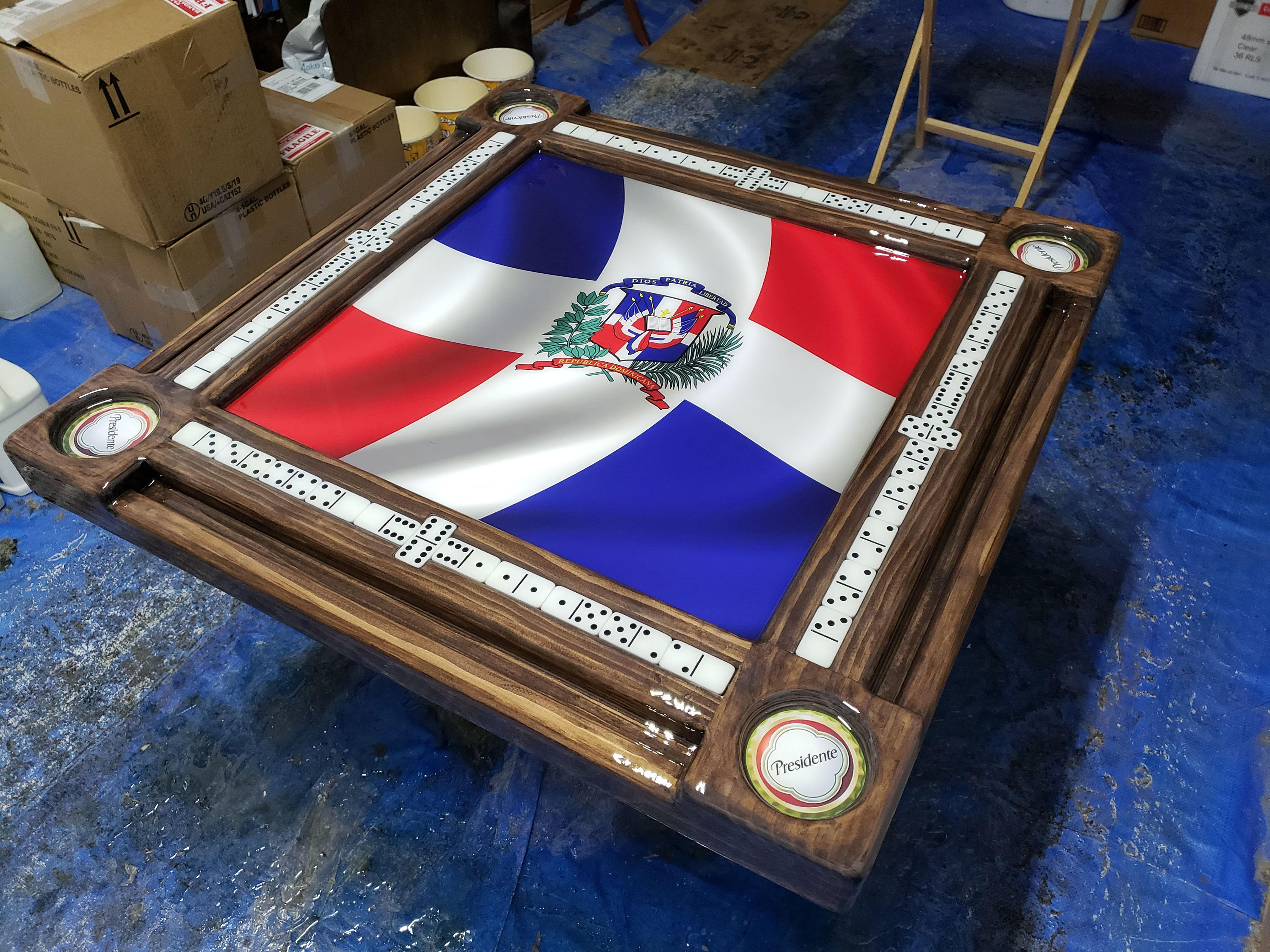 Dominican Flag Domino Table by Domino Tables by Art - Etsy