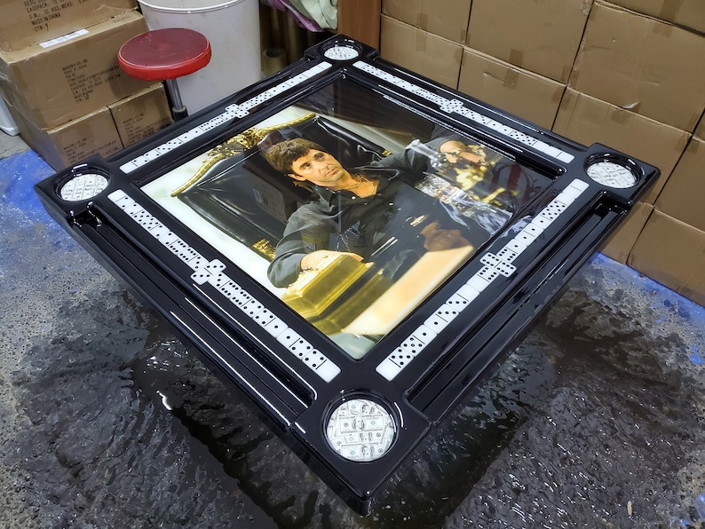 Scarface Gloss Black Domino Table by Domino Tables by Art - Etsy