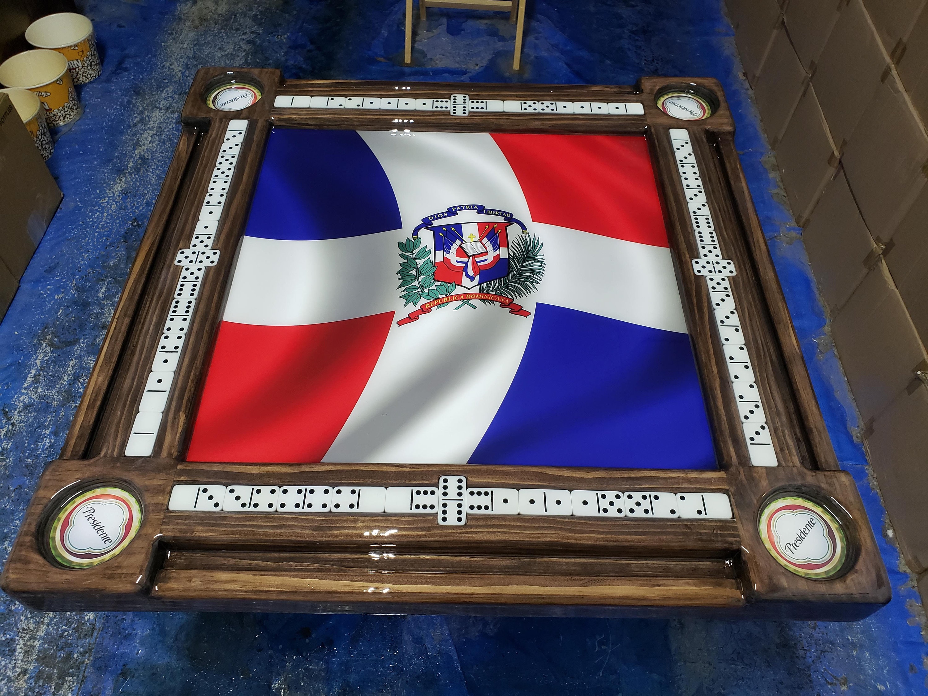Dominican Flag Domino Table by Domino Tables by Art - Etsy