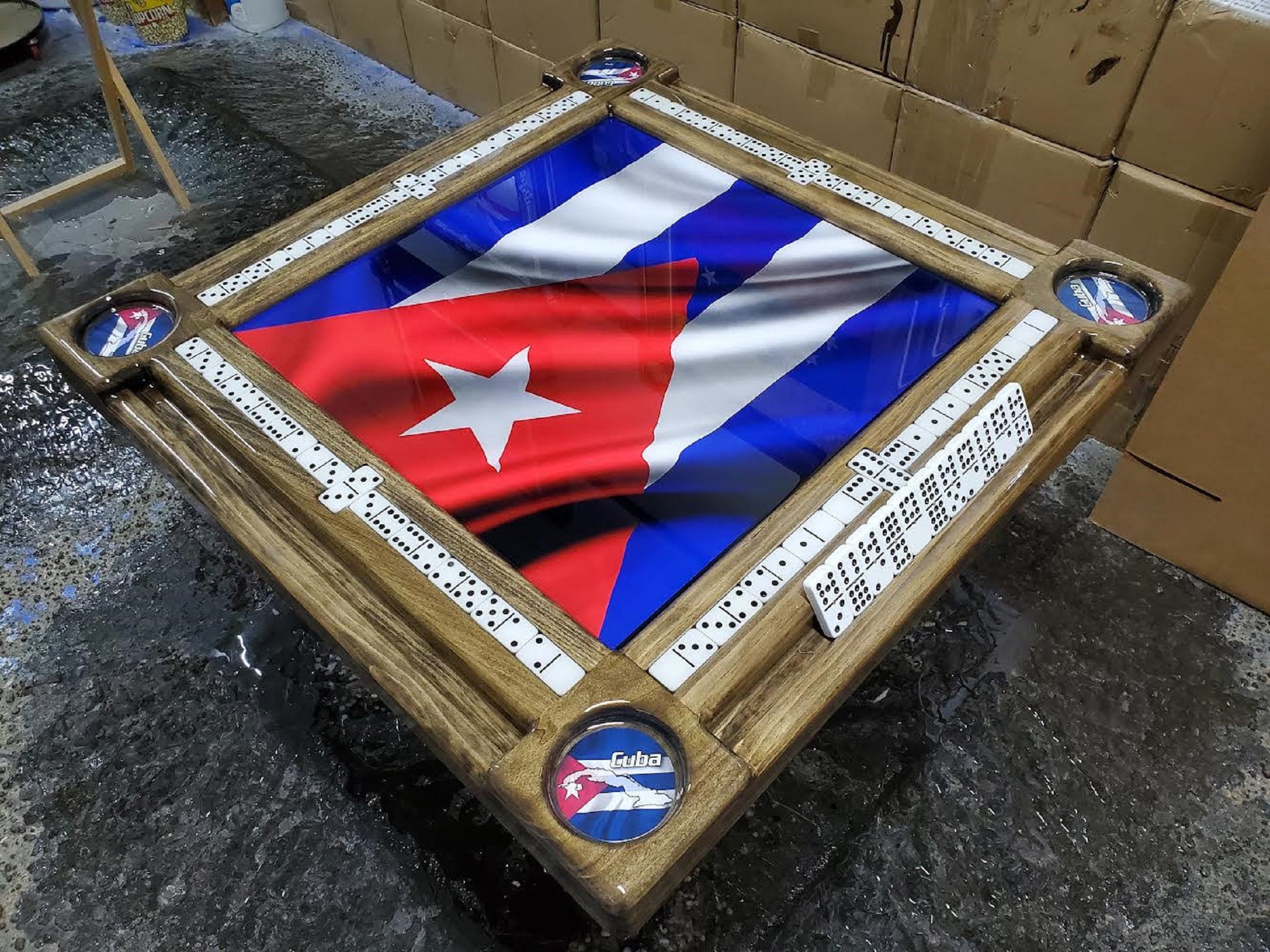 MADE IN USA Cuban Flag Domino Table by Domino Tables by Art - Etsy