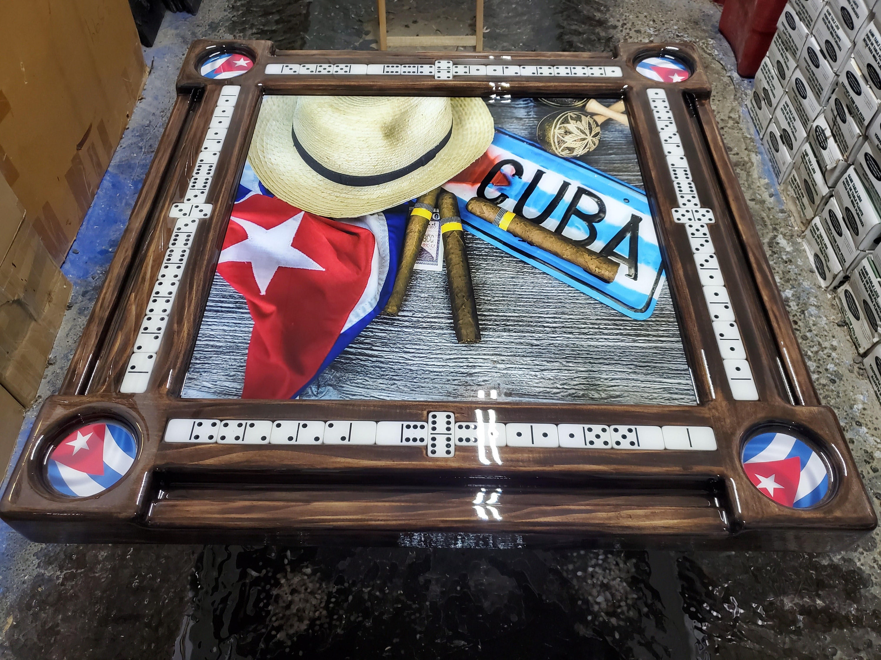 MADE IN USA Cuban Collage Domino Table by Domino Tables by Art - Etsy