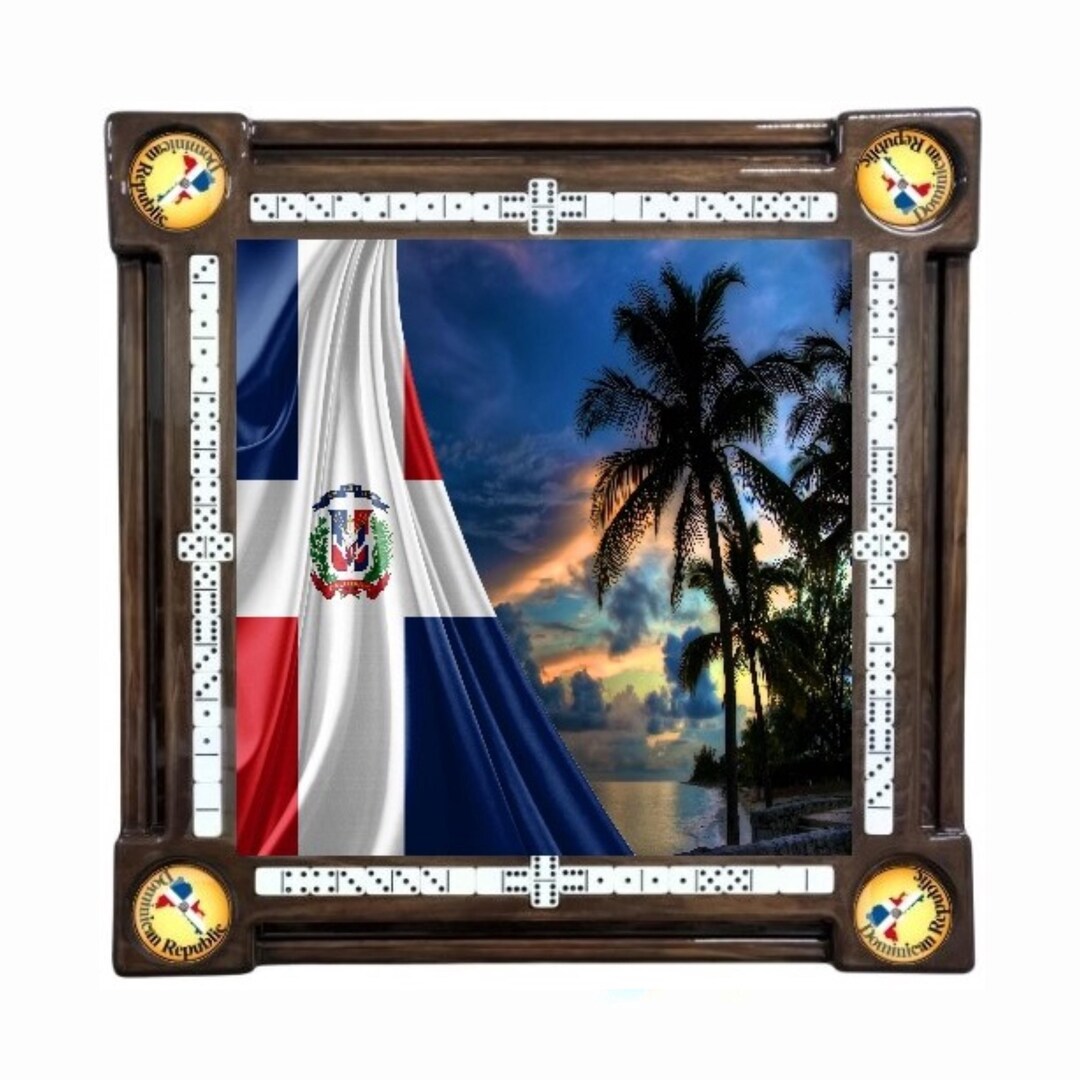 Dominican Draped Flag on Beach DR Island Cupholder Domino Table by ...