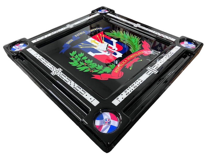 Dominican Coat of Arms Black Domino Table by Domino Tables by Art - Etsy