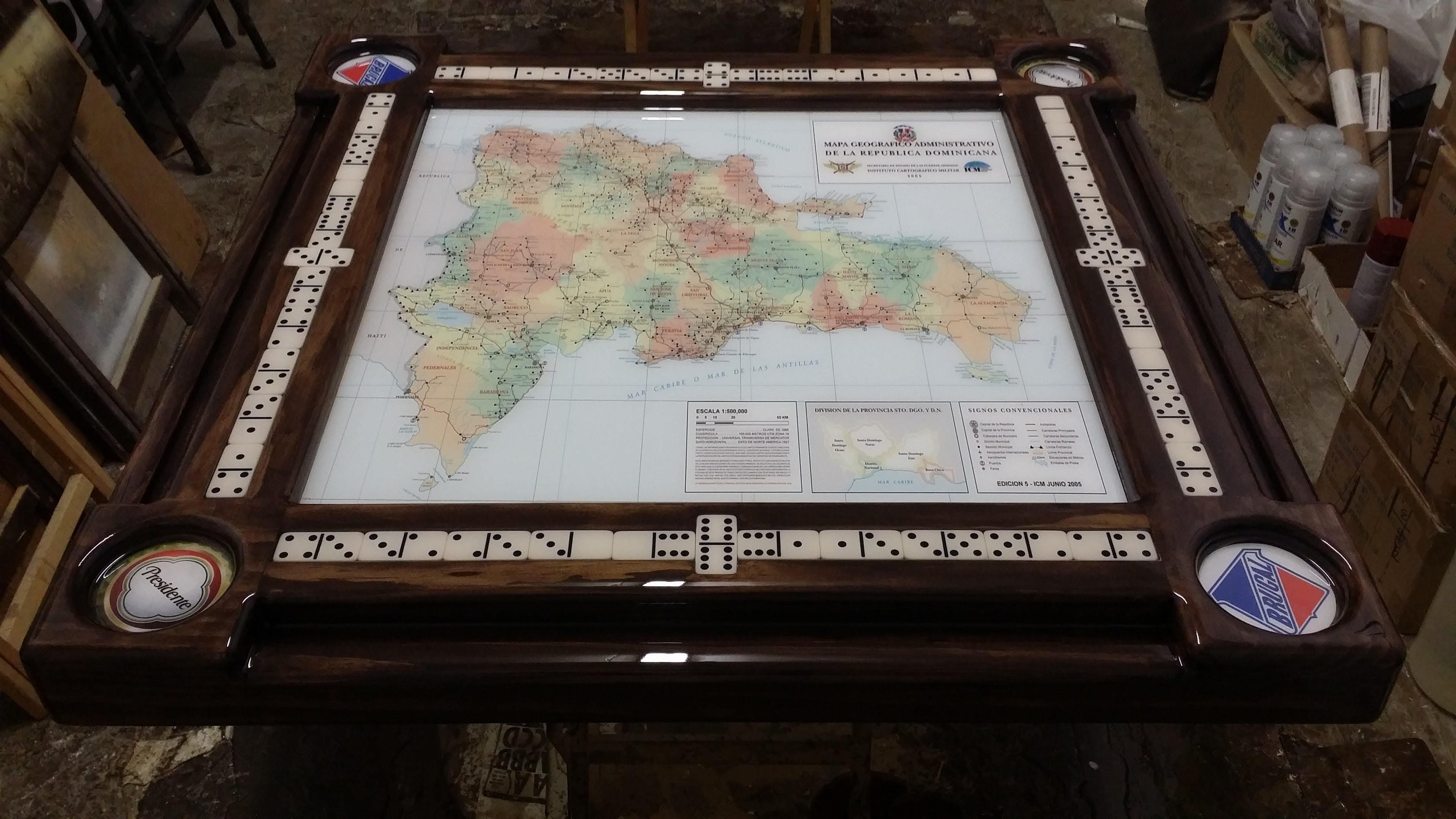 Dominican Map Domino Table by Domino Tables by Art - Etsy
