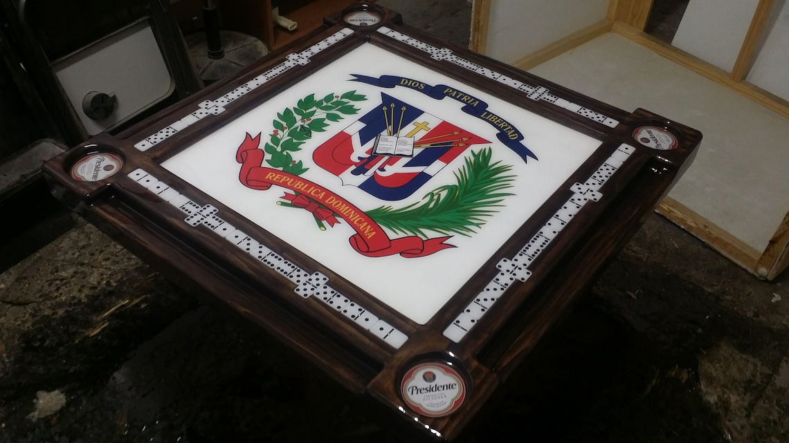 Dominican Escudo White Domino Table by Domino Tables by Art - Etsy