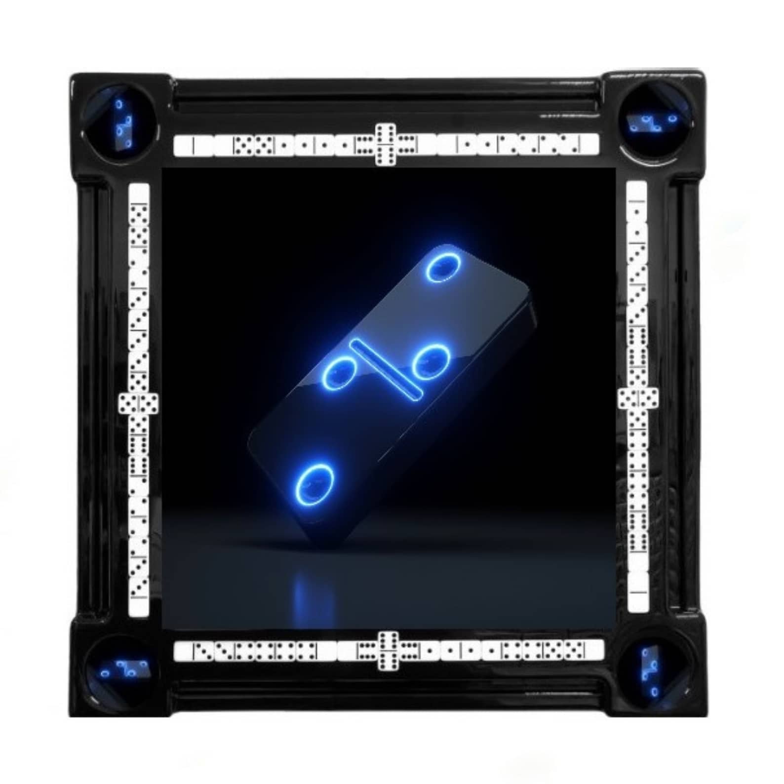 Neon Black Domino W/domino Tile Inlay Table by Domino Tables by Art - Etsy