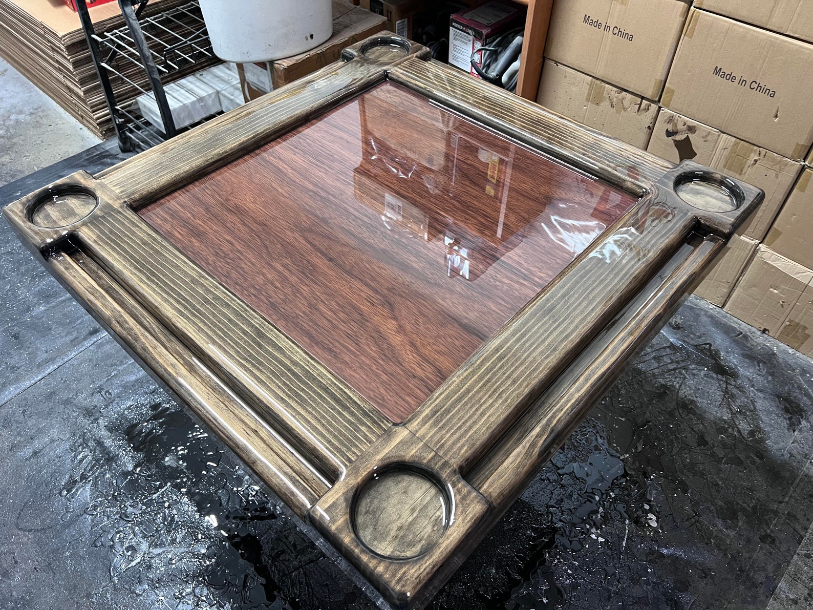 Dark Walnut Domino Table by Domino Tables by Art - Etsy
