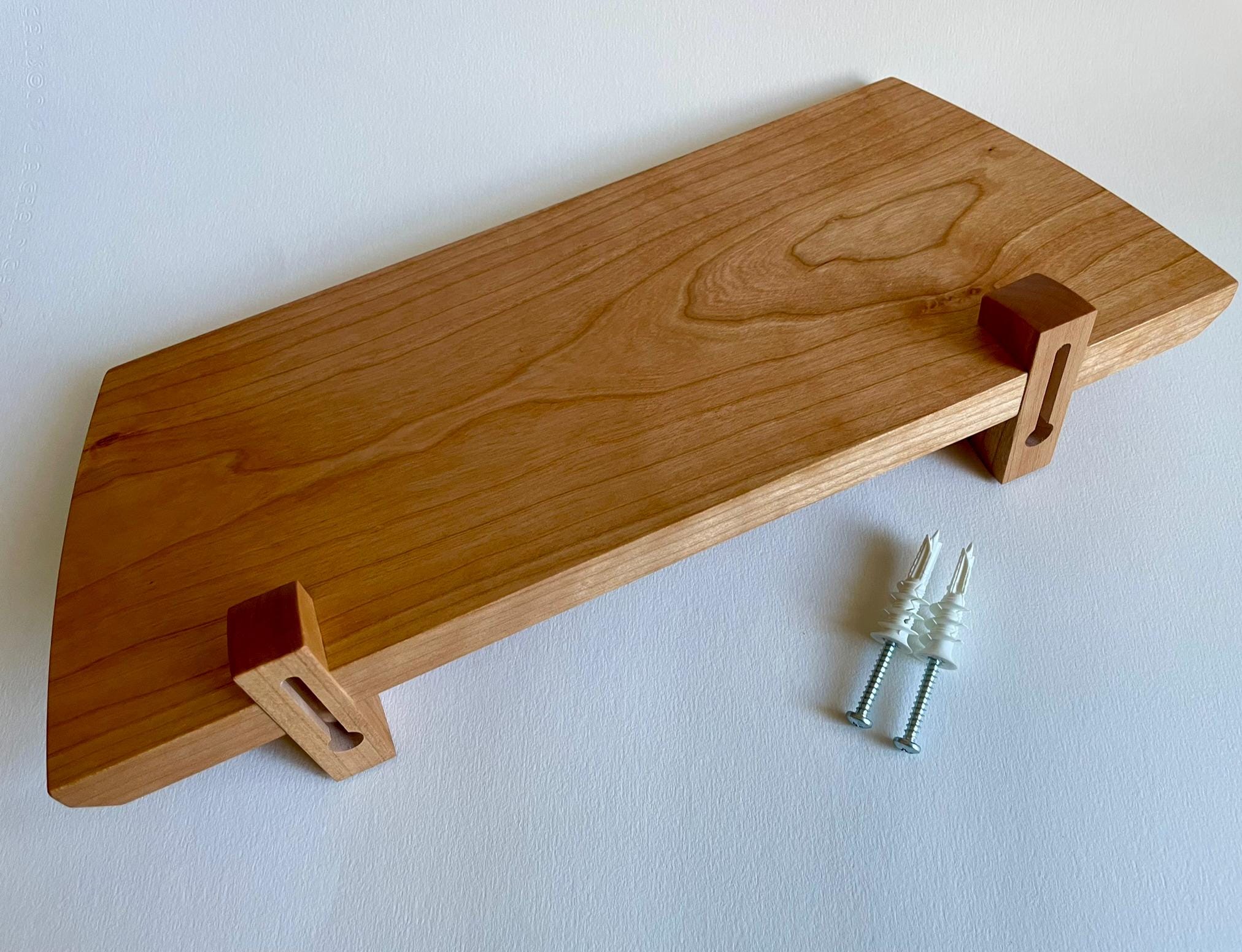 Kumo Floating Shelf Japanese-inspired Cherry Wood Wall Shelf for ...