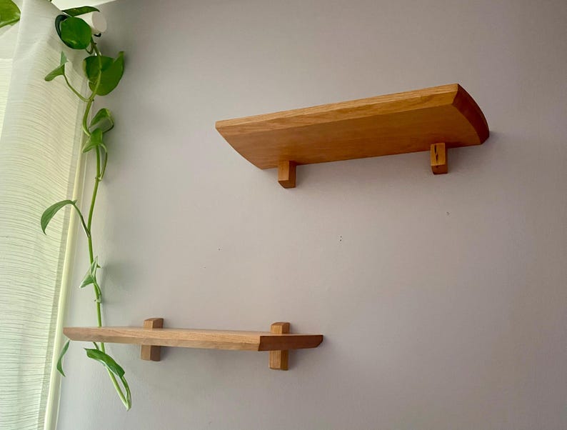 Kumo Floating Shelf Japanese-inspired Cherry Wood Wall Shelf for ...