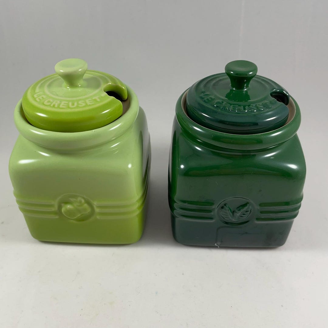 Set of Two Le Creuset Sauce Jars - Salt Jar - Spice Jar - Jam Jar - Etsy