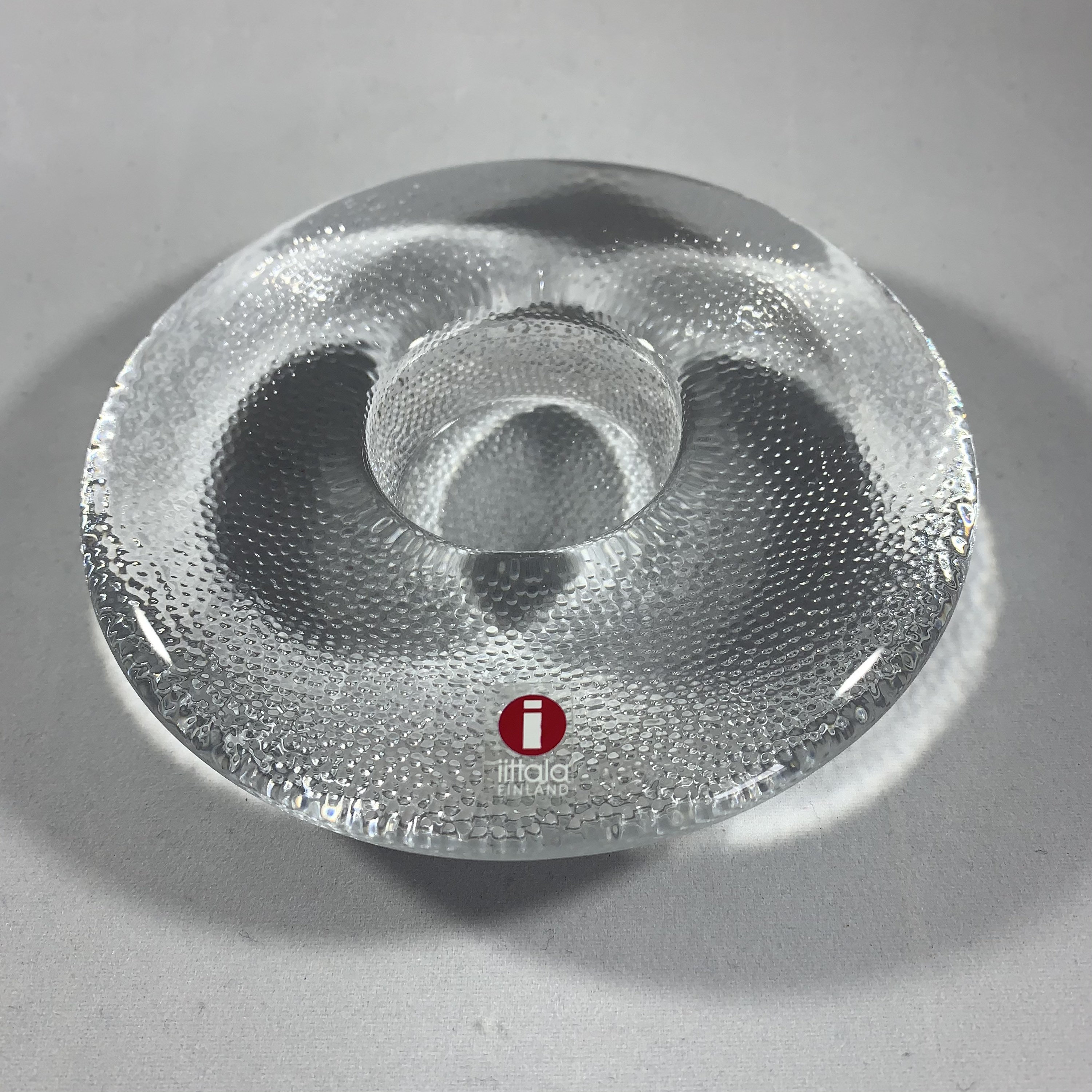 Finland glass art votive clear glass tea candle holder Iittala Nappi ...