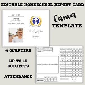 Printable Homeschool Report Card Homeschool Grade Card Template ...