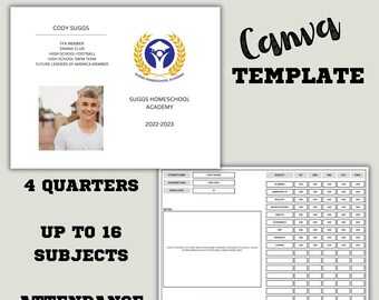 Editable Homeschool Report Card Template, Homeschool Grade Card ...