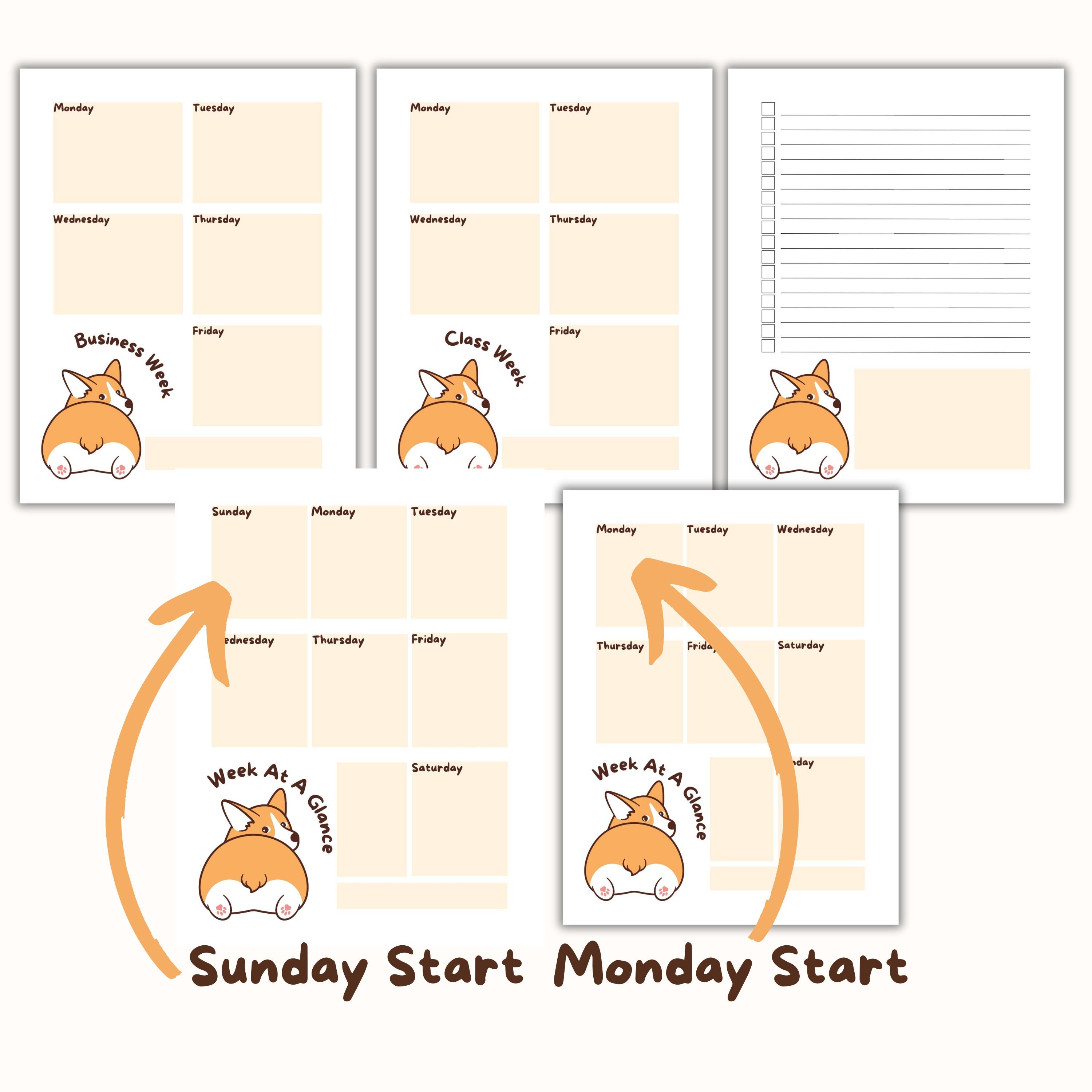 Set of 10 Corgi Note-taking Templates Printable Paper Note - Etsy