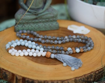 108 Mala Beads, Kundalini Rising/ Serpent Mala, Snake and Herkimer ...