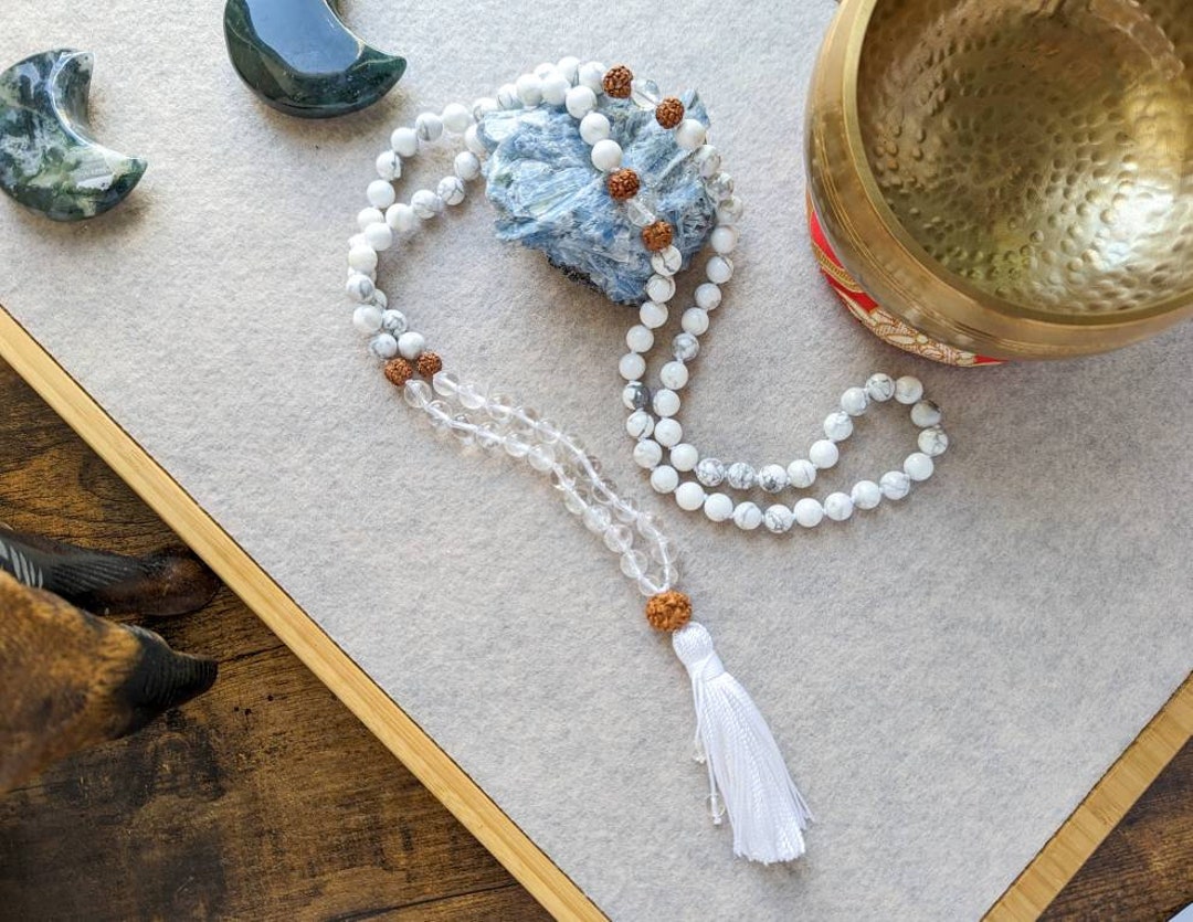 WHITE MALA, Crown Chakra Connection, 108 Prayer Beads, Japa Mala - Etsy