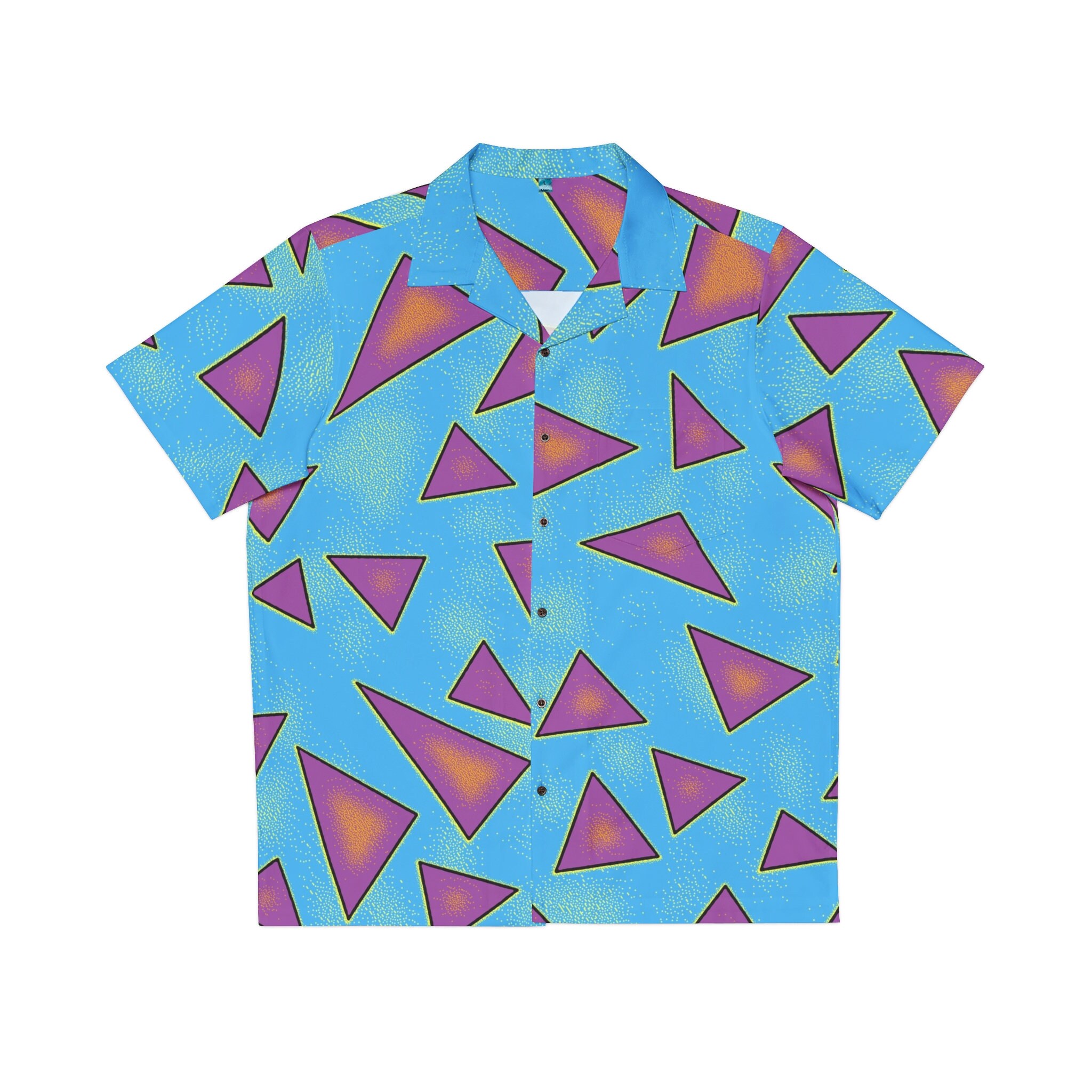 90's Rocko's Modern Life Hawaiian Shirt, Blue and Purple Triangle ...