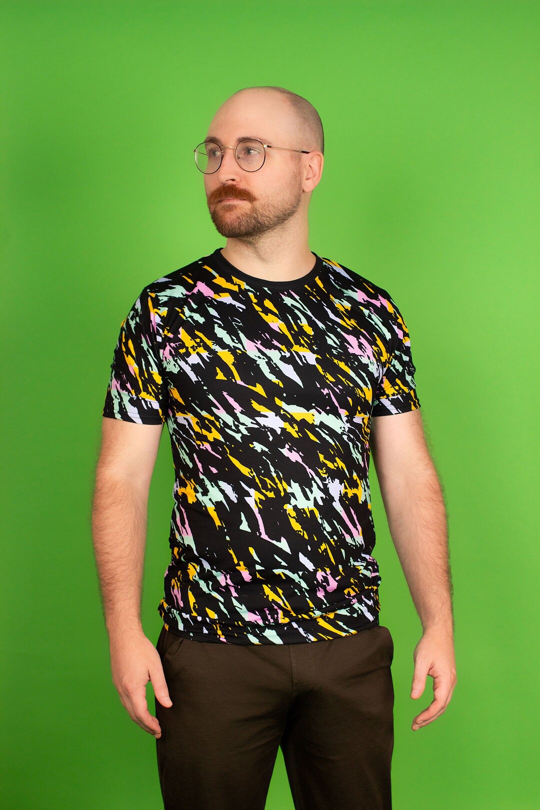 80's Pattern Shirt, 1980's Retro Vintage Inspired Brushstroke All Over ...