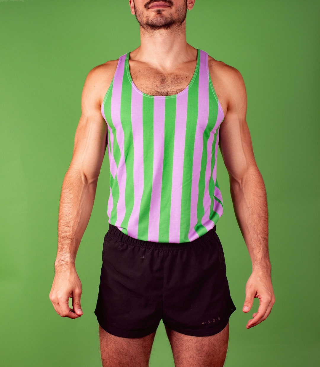 Vintage Striped Tank Top, Retro Vintage Bodybuilder Gym Workout Tank ...
