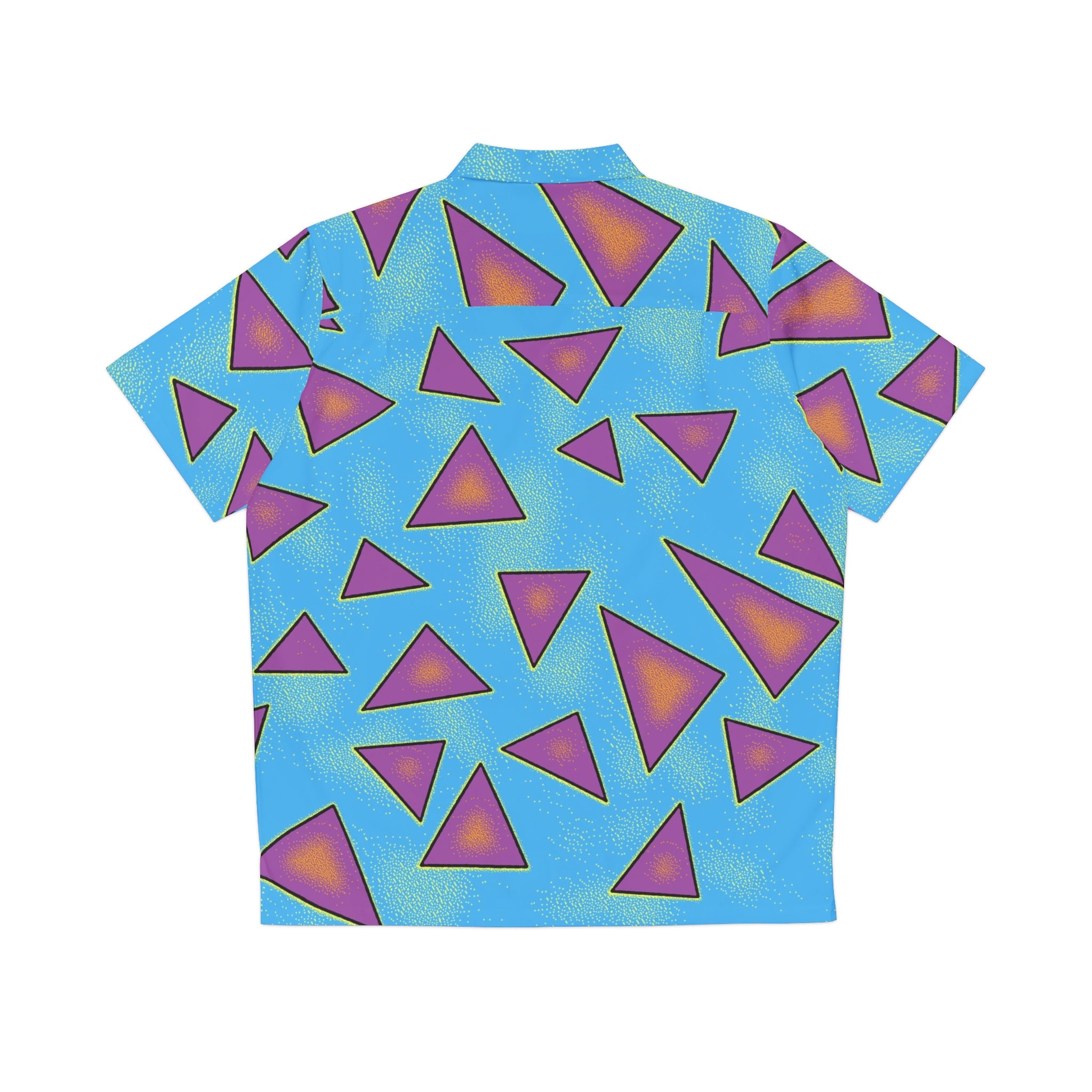 90's Rocko's Modern Life Hawaiian Shirt, Blue and Purple Triangle ...