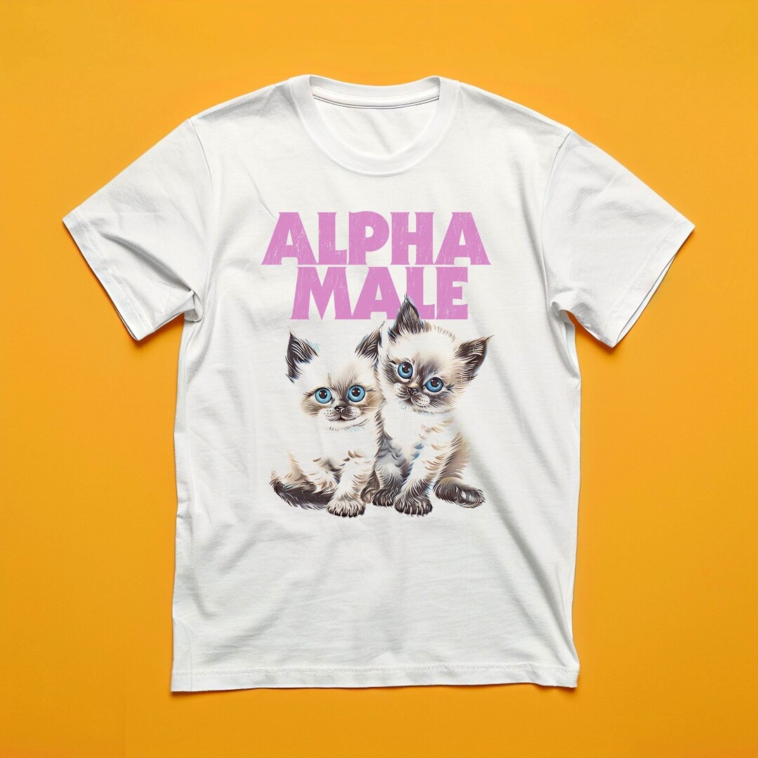 Camiseta de gato macho alfa, camisa de gatito divertido, sarcástico ...
