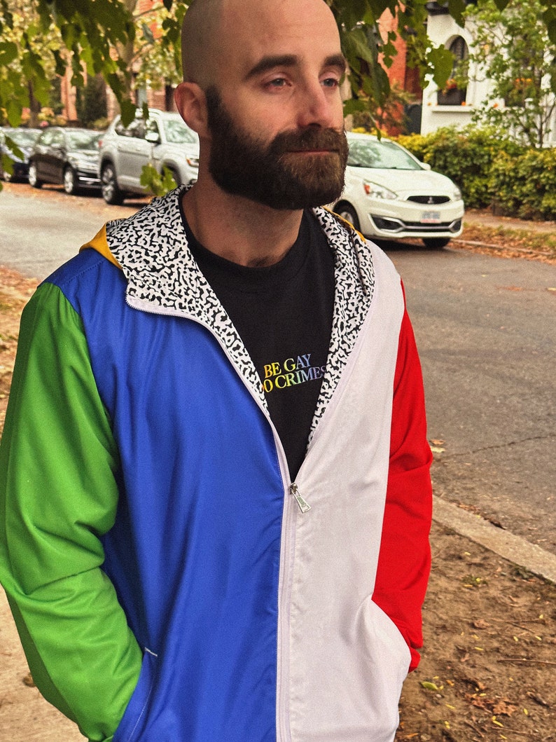 80's Memphis Color Block Windbreaker Vintage Inspired Retro Vibrant and ...