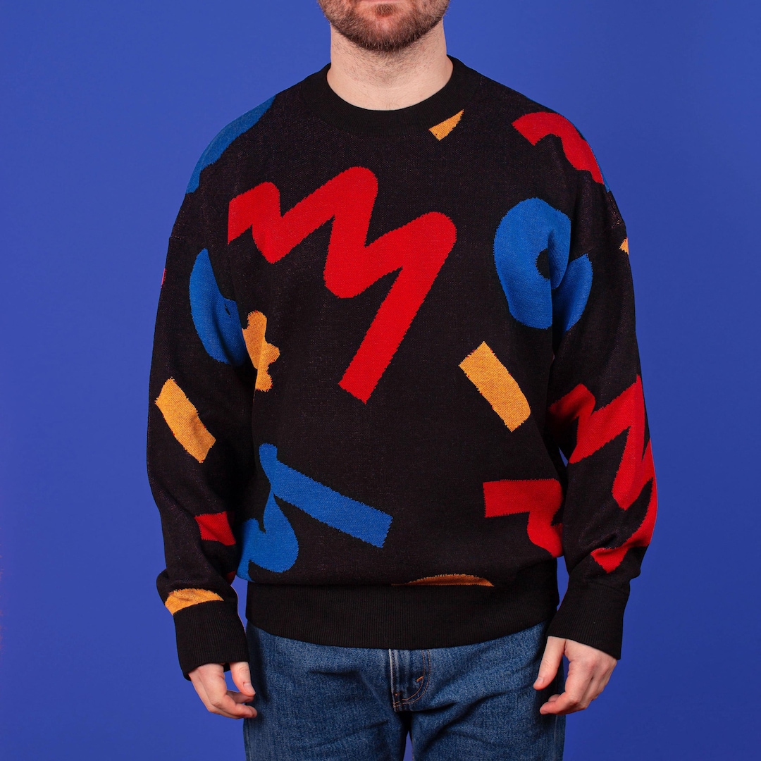 Walking in Memphis Knit Sweater, 80s Inspired Retro Vintage Aesthetic ...