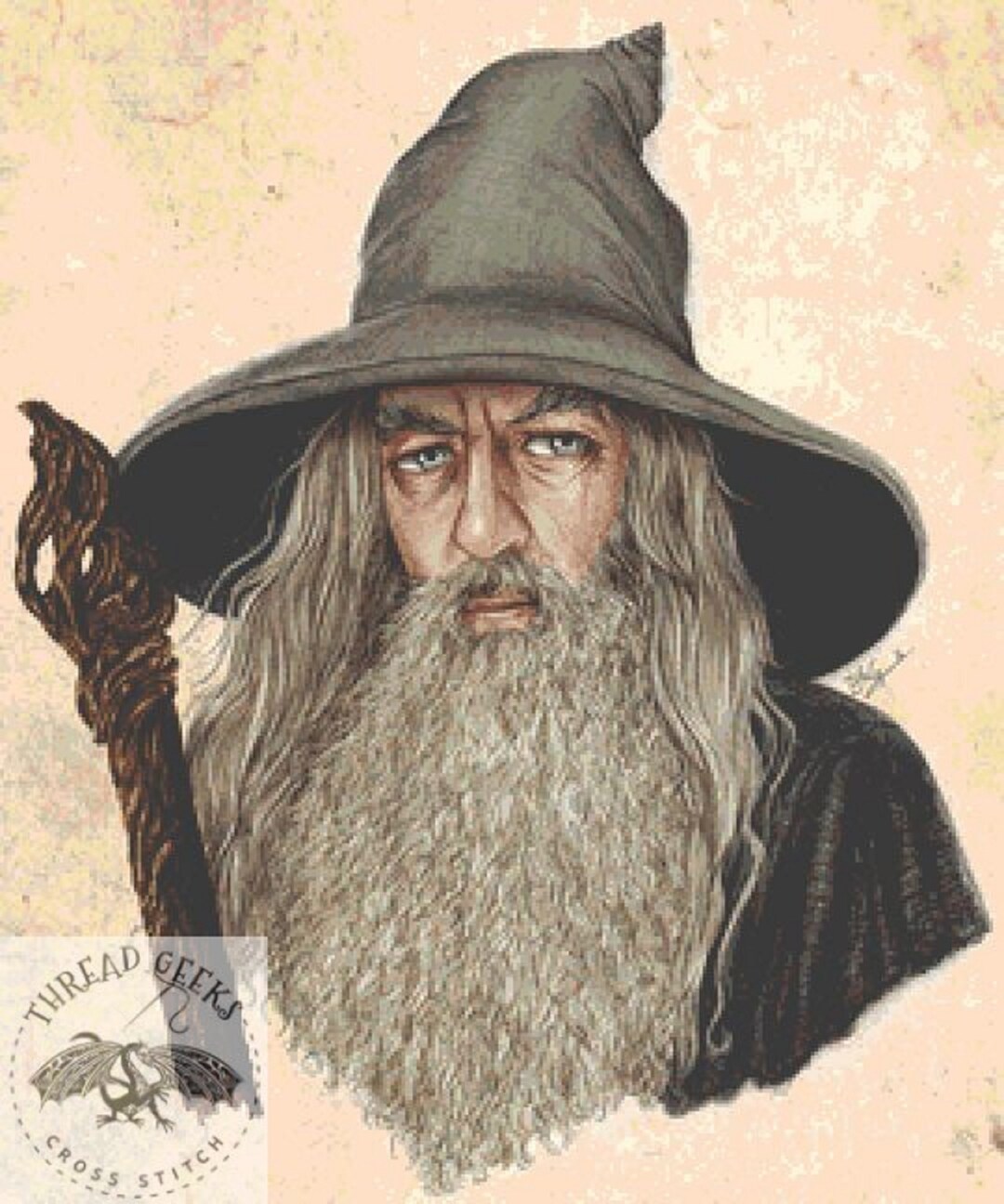 Gandalf Lord of the Rings PDF Cross Stitch Chart – Officially Licensed ...